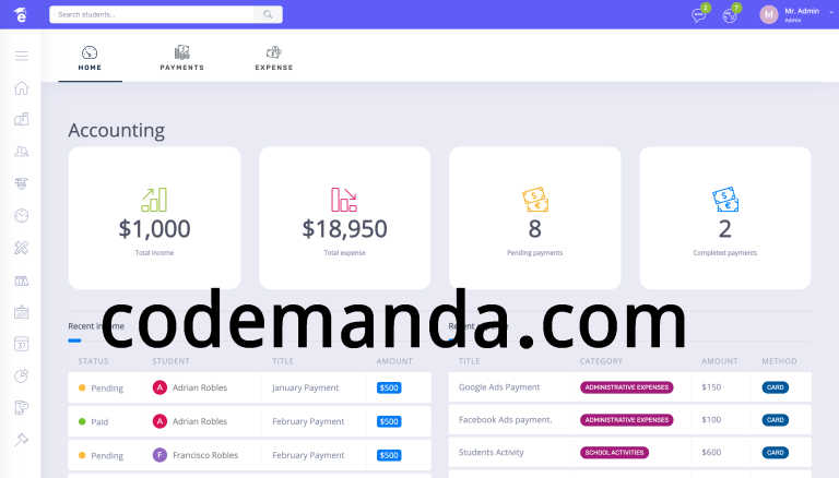 EduAppGT Pro School Management System - CodeManda - PHP Script and WordPress Theme Reviews
